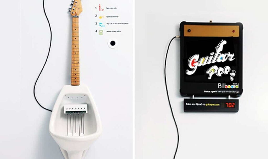 Guitar Pee: zet je toiletbezoek om in een muzikale sessie - GadgetsDaily